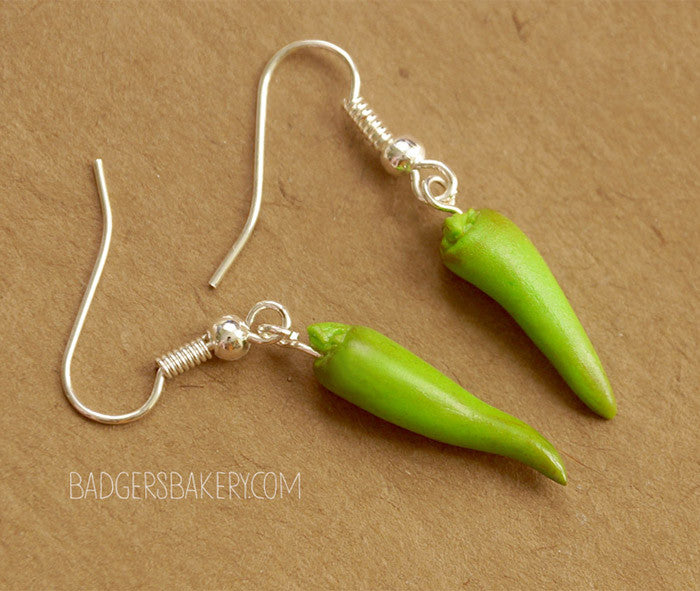 CHILI PEPPER Earrings, Red or Green, Spicy Hot Food Jewelry – Badger's ...