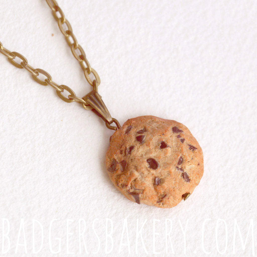 Miniature COOKIE PENDANT Chocolate Chip Cookie Jewelry – Badger's Bakery