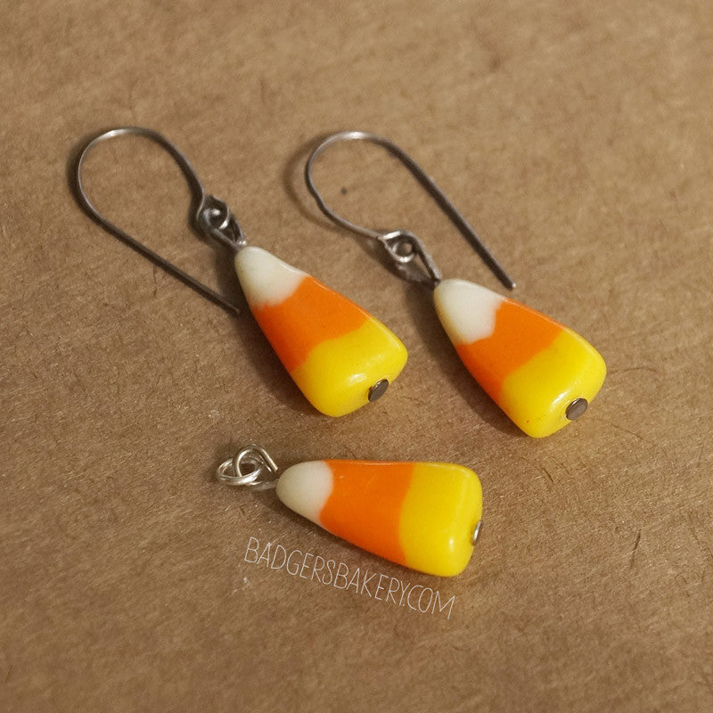 CANDY CORN EARRINGS - Halloween Jewelry – Badger's Bakery