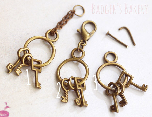 Doll KEYRING, Miniature Antique Keys, 1/6, 1/12 Scale Dollhouse, Dolls ...